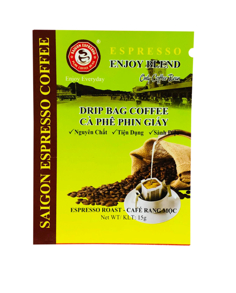 Drip Bag coffee Enjoy Blend – Saigon Espresso; 1 box = 10 sachets (150g ...
