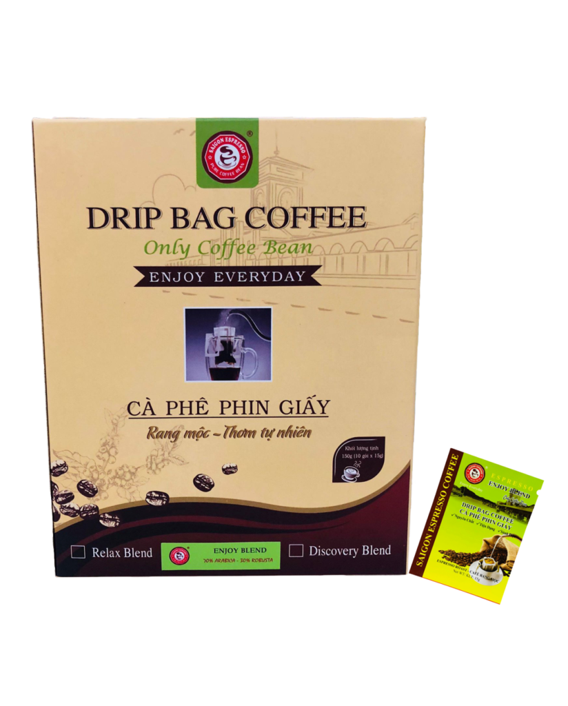Drip Bag coffee Enjoy Blend – Saigon Espresso; 1 box = 10 sachets (150g ...